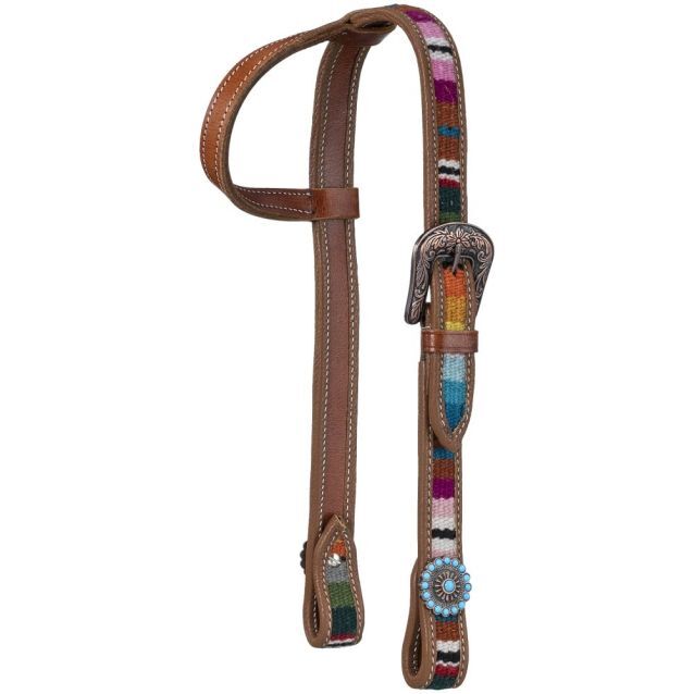 Leather Headstall For Horse Tack Tough1 Serape Print Mini Browband ...